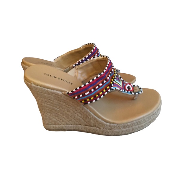 Colin Stuart | Shoes | Colin Stuart Embroidered Beaded Boho Wedge ...